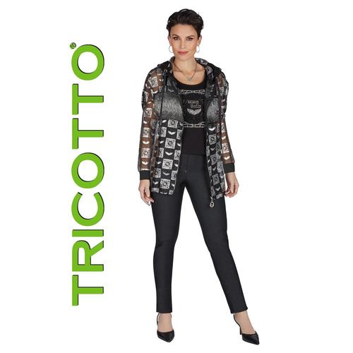 Tricotto - Cardigan transparent Noir Xl SS23 | Créations Chantal