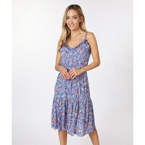 Esqualo - Robe bohémienne imprimée Bleu/Multi 6 SS23 | Créations Chantal