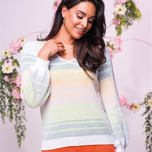 Chandail rayé Multicolore MEDIUM | Créations Chantal