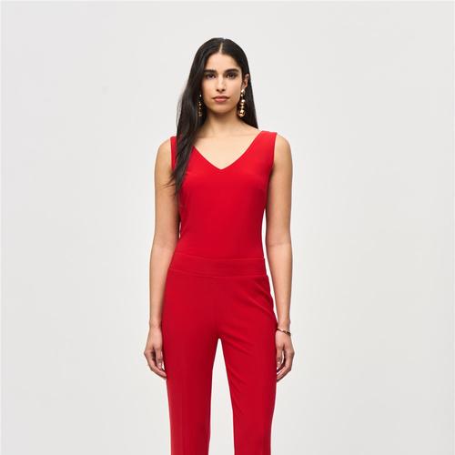Joseph Ribkoff - Camisole col V Rouge 8 FW21 | Créations Chantal