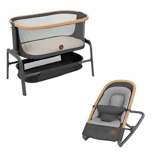 Ensemble bassinette Iora et transat Kori Essential graphite | Minis Humains