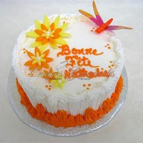 O08 Gâteau fleur 10 à 12 personnes | Créations Gourmandes