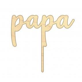 Cake topper ''Papa'' en bois | Créations Gourmandes