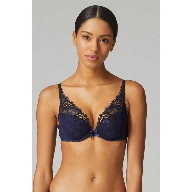 Simone Pérèle Push Up Bra 36 80 D Bleu Marin Wish Lingerie L